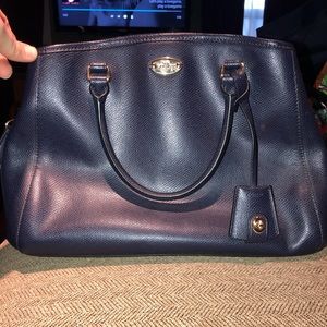 Coach | Bags | Beautiful Navy Leather Coach Purse | Poshmark